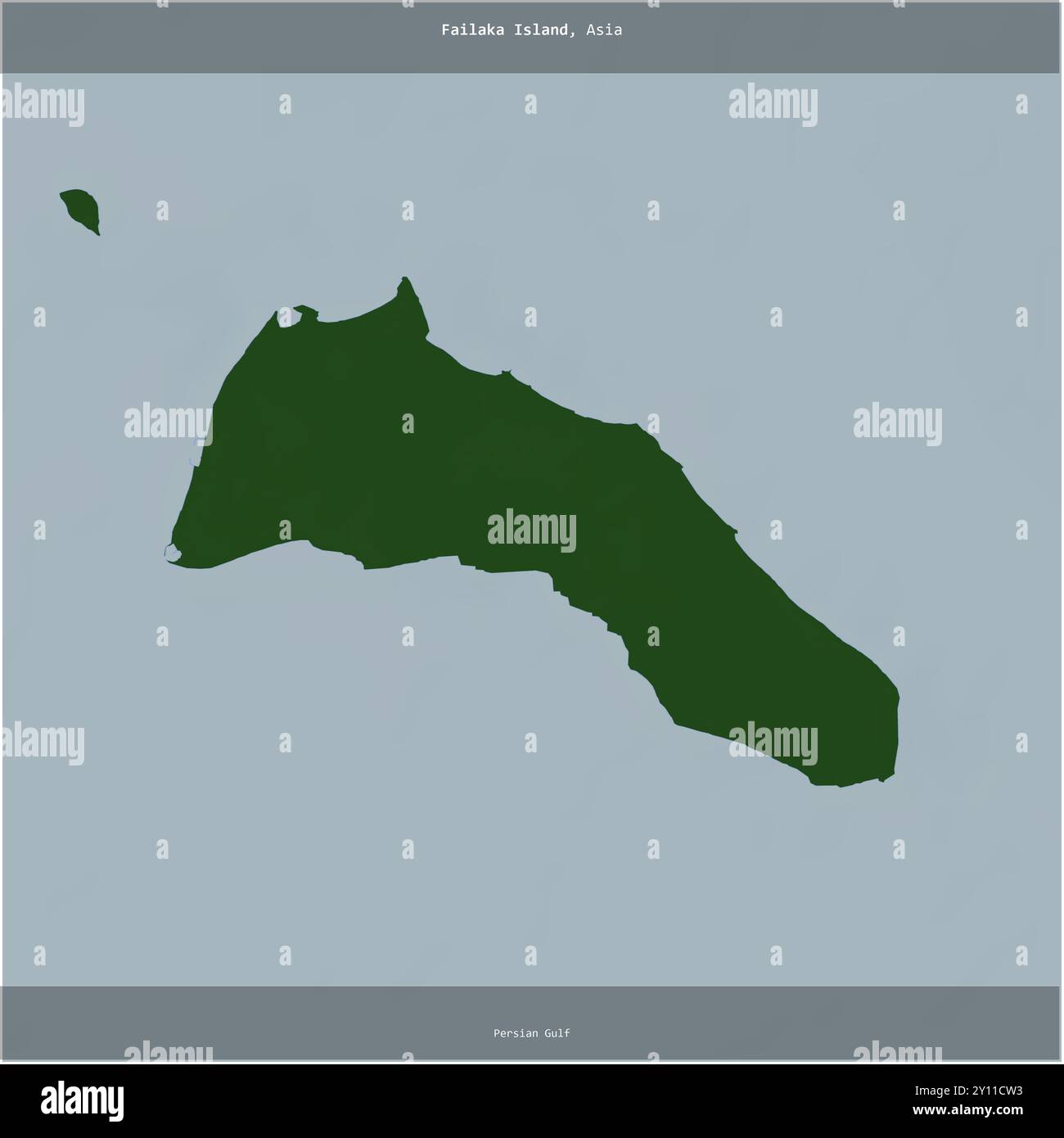 Failaka Island in the Persian Gulf, belonging to Kuwait, cropped to ...