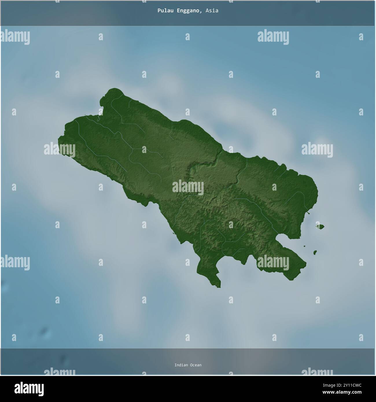 Pulau Enggano in the Indian Ocean, belonging to Indonesia, cropped to ...