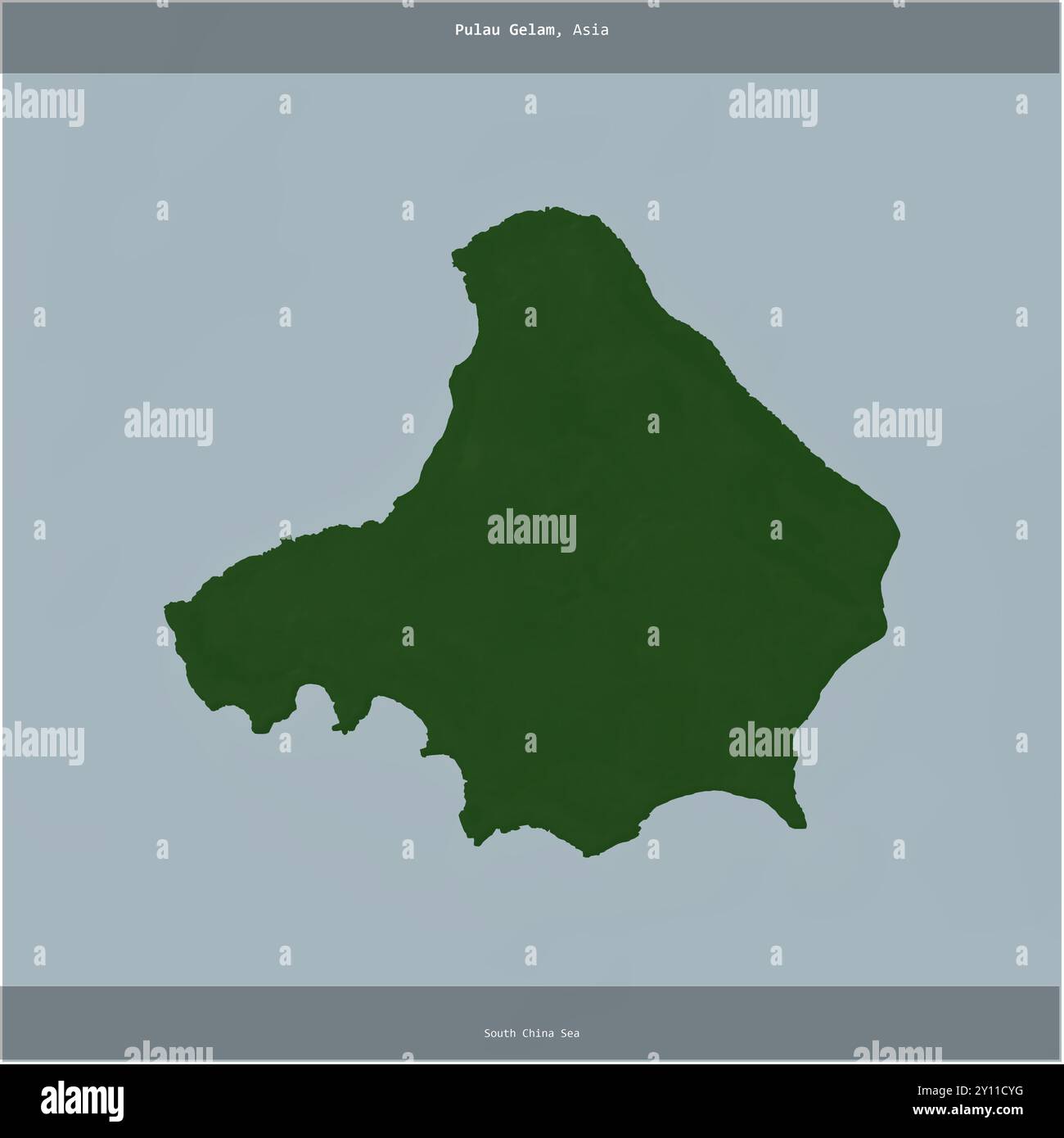 Pulau Gelam in the South China Sea, belonging to Indonesia, cropped to ...