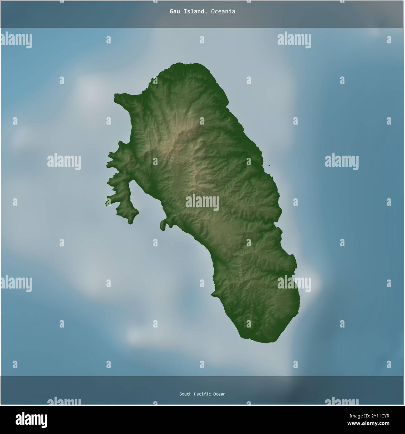 Gau Island in the South Pacific Ocean, belonging to Fiji, cropped to ...