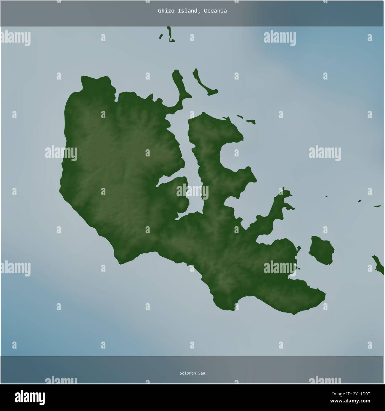 Ghizo Island in the Solomon Sea, belonging to Solomon Islands, cropped ...