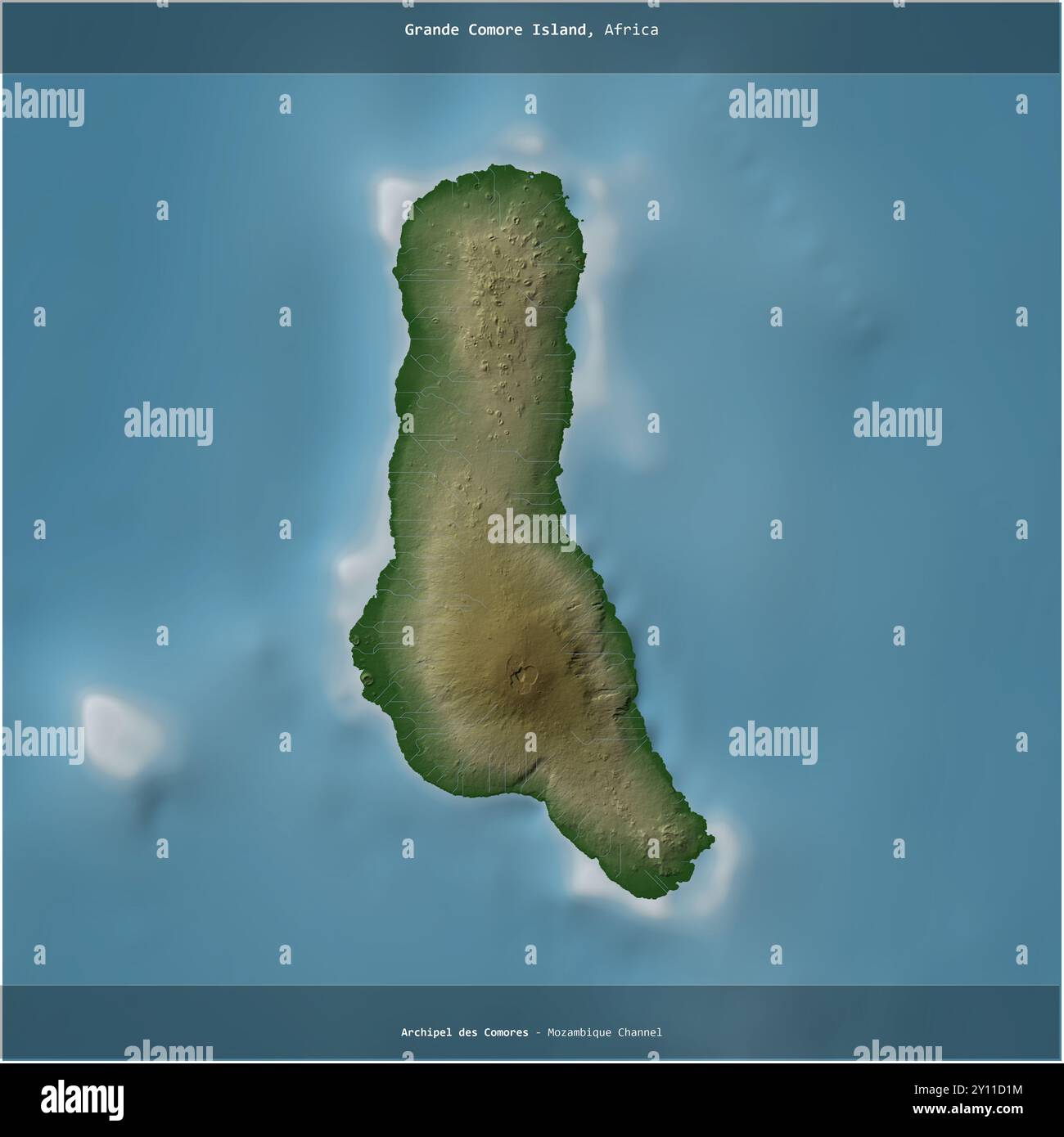 Grande Comore Island in the Mozambique Channel, belonging to Comoros, cropped to square on a ...
