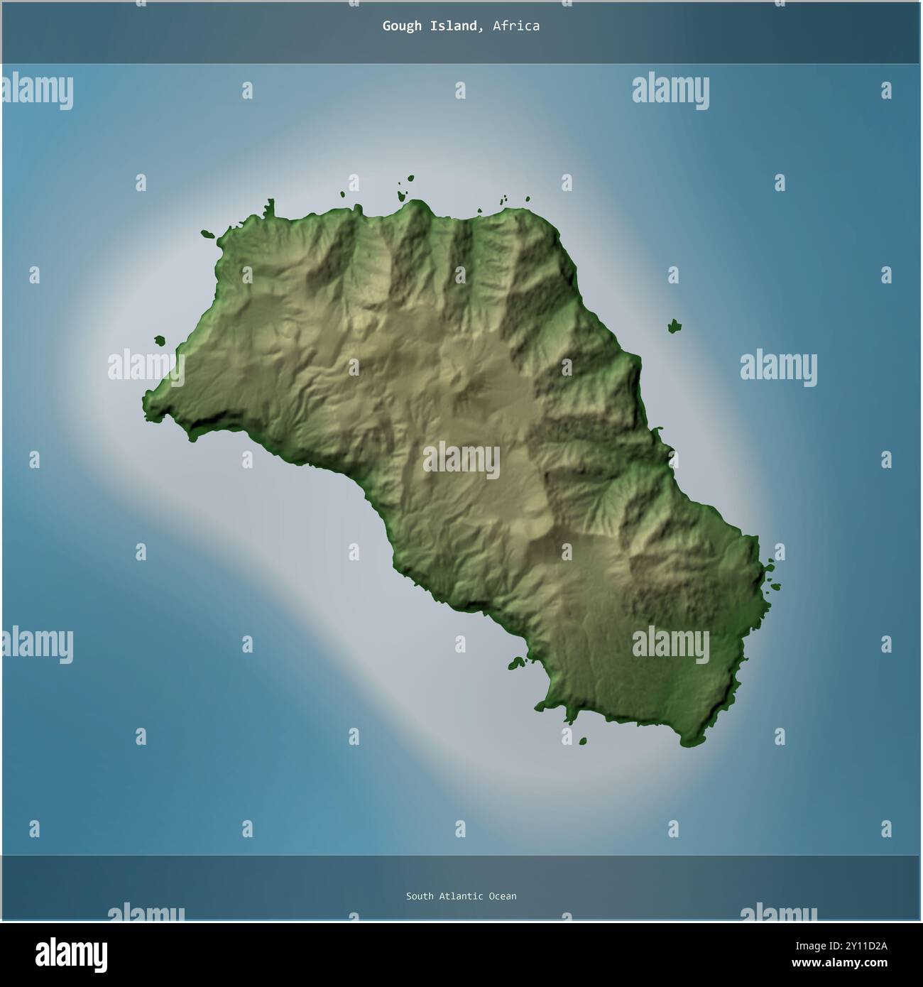 Gough Island in the South Atlantic Ocean, belonging to Saint Helena ...