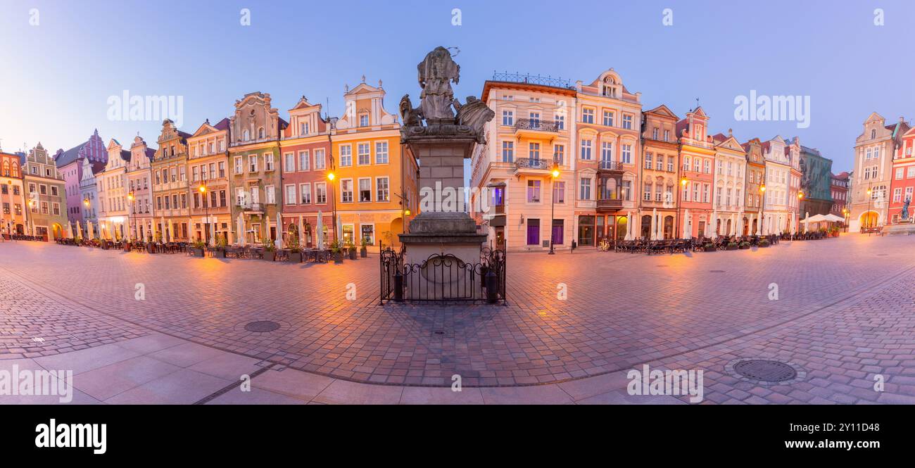 Panoramic view of medieval beautiful houses on Town Hall Square early ...