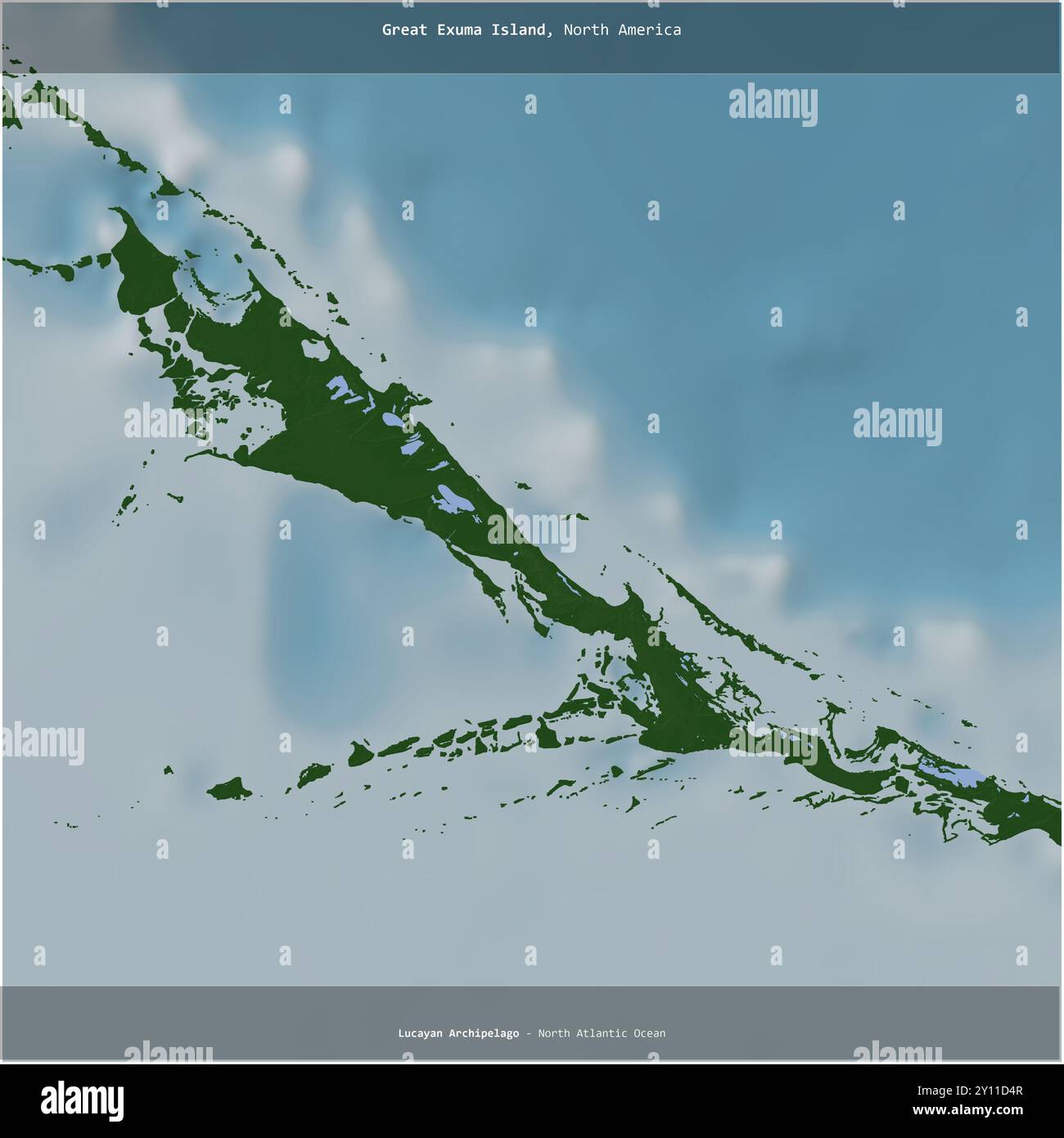 Great Exuma Island in the North Atlantic Ocean, belonging to Bahamas ...