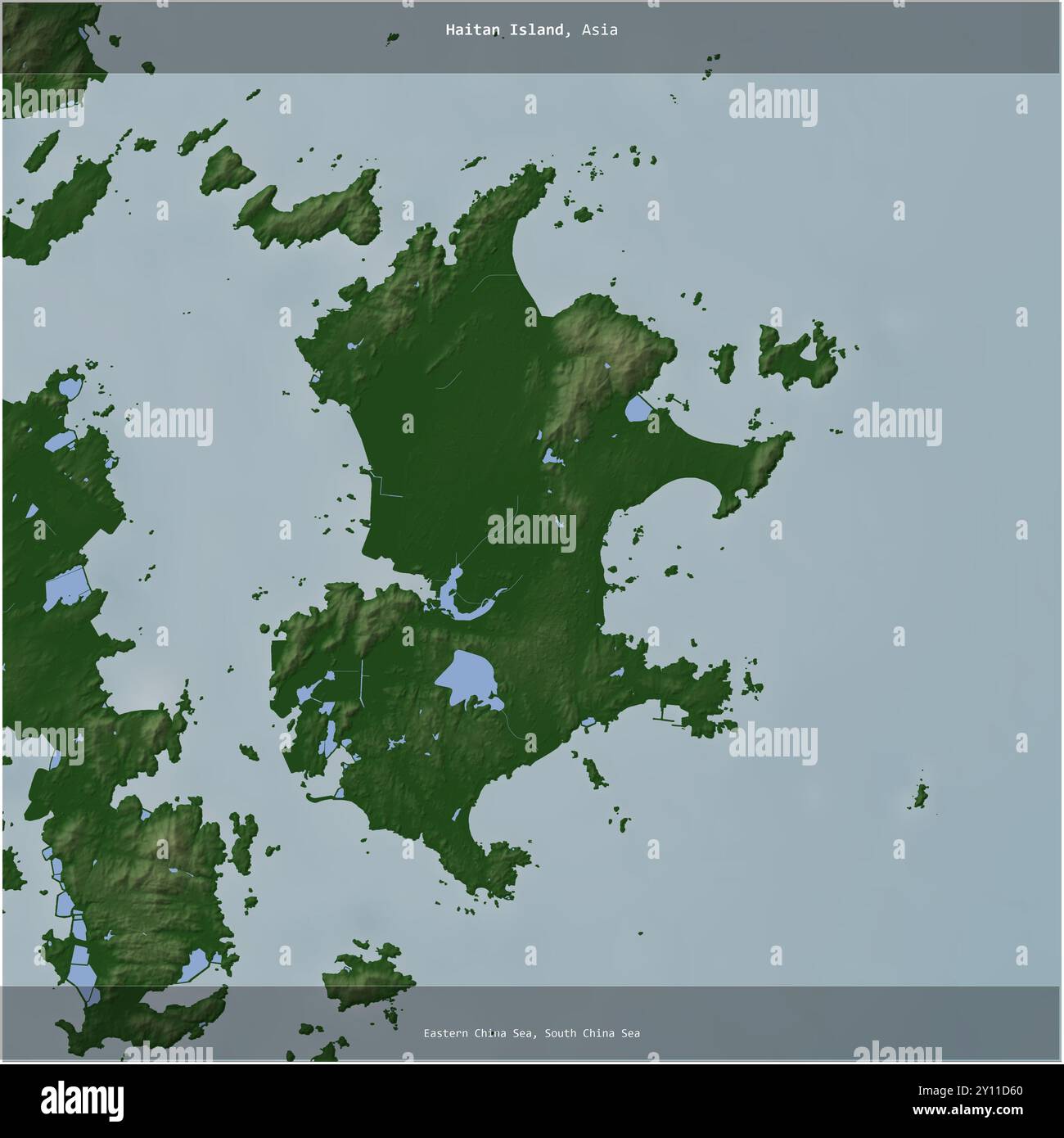 Haitan Island in the South China Sea, belonging to China, cropped to ...