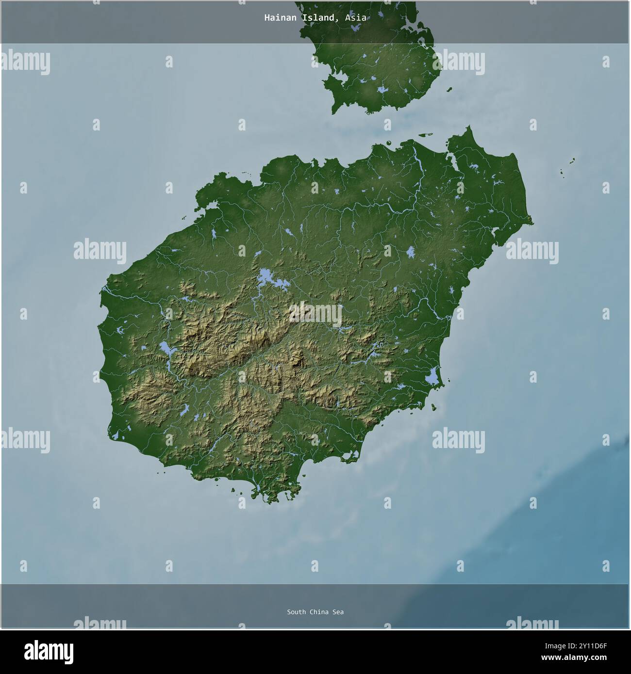 Hainan Island in the South China Sea, belonging to China, cropped to ...