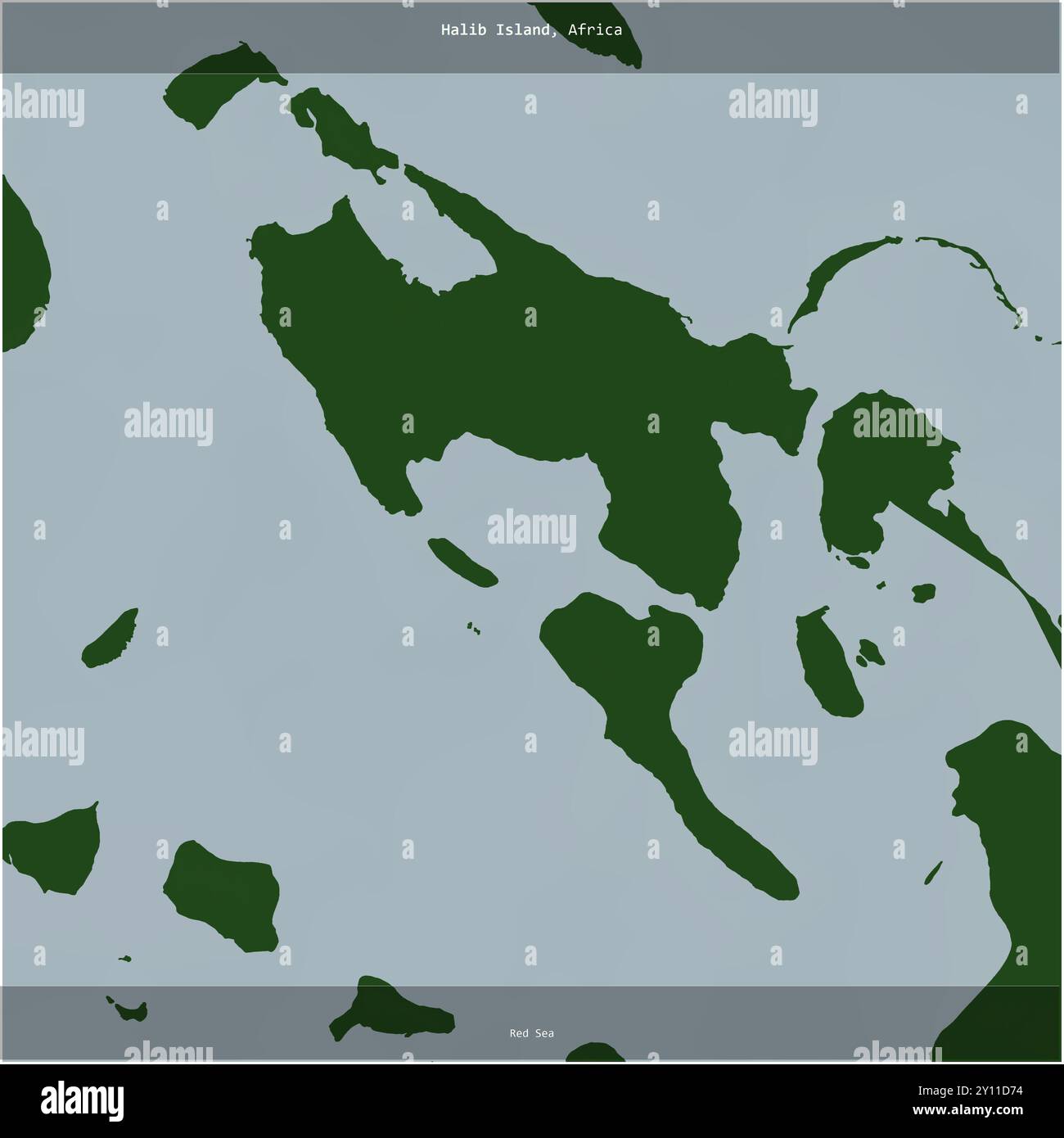 Halib Island in the Red Sea, belonging to Eritrea, cropped to square on ...