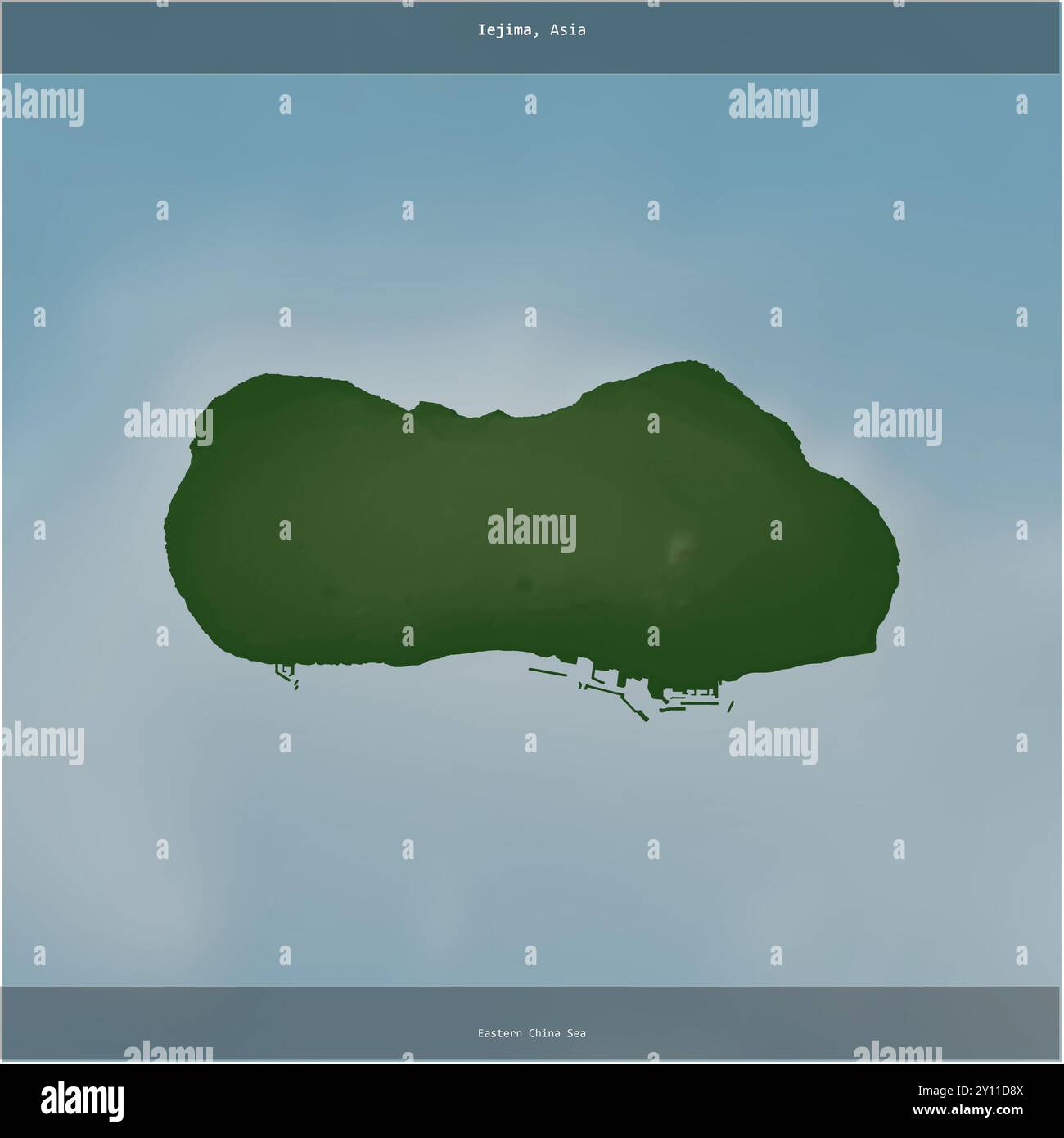 Iejima in the Eastern China Sea, belonging to Japan, cropped to square ...