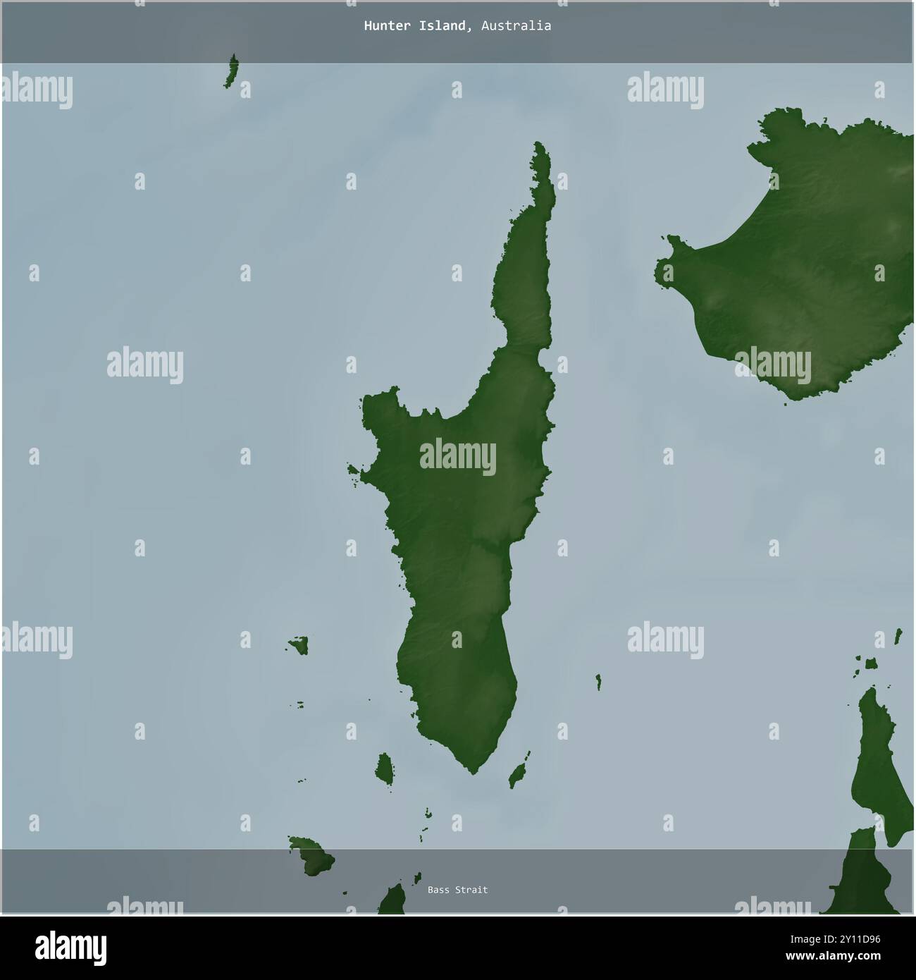 Hunter Island in the Bass Strait, belonging to Australia, cropped to ...