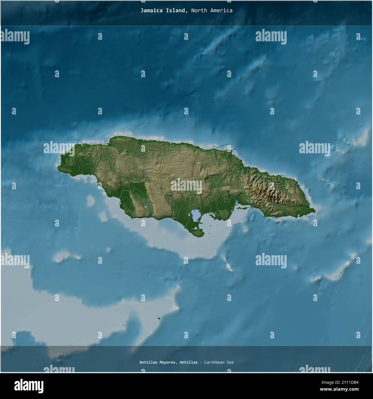 Jamaica Island in the Caribbean Sea, belonging to Jamaica, cropped to ...