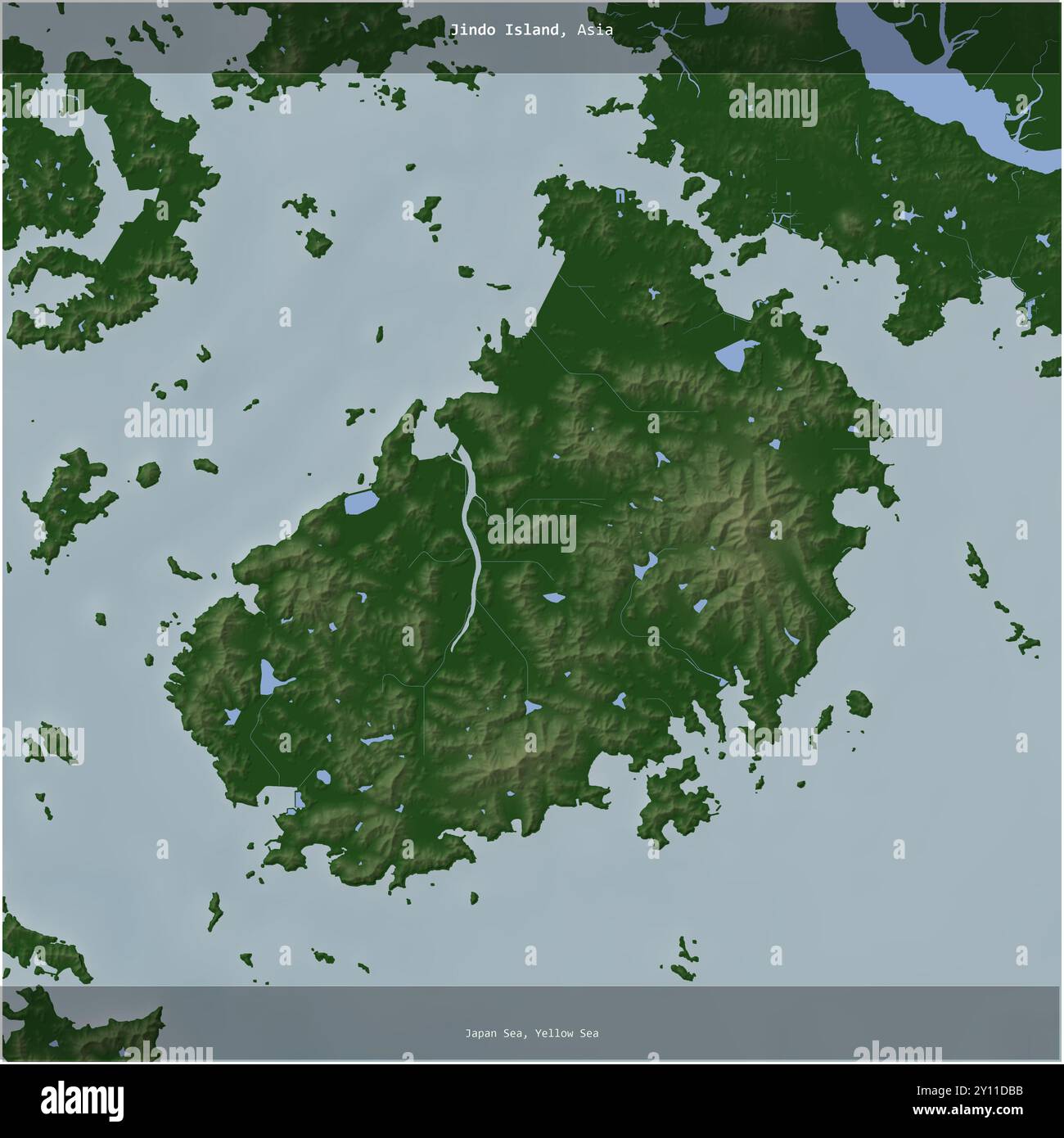 Jindo Island in the Japan Sea, belonging to South Korea, cropped to ...