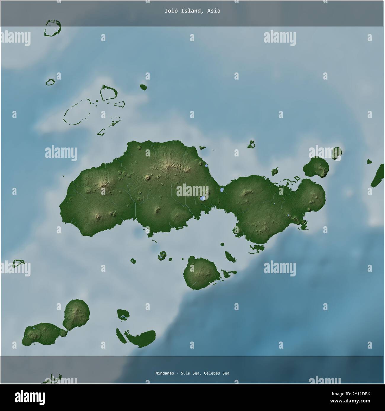 Jolo Island in the Sulu Sea, belonging to Philippines, cropped to ...