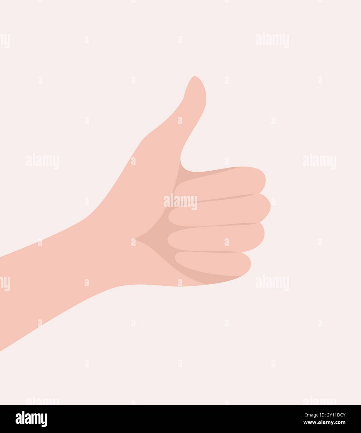 Human hand showing thumbs up gesture. Flat vector illustration Stock ...