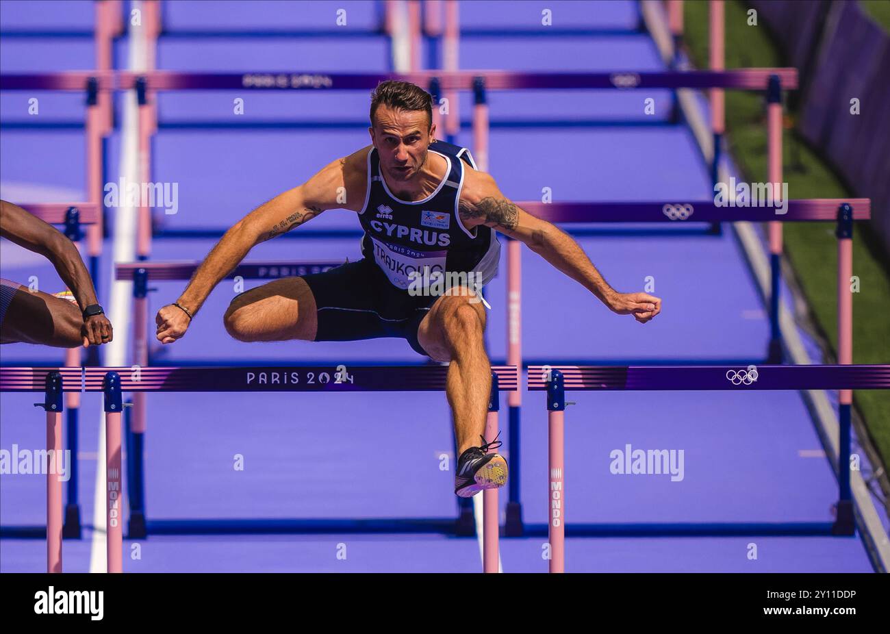 Milan Trajković participating in the 110 meters hurdles at the Paris ...