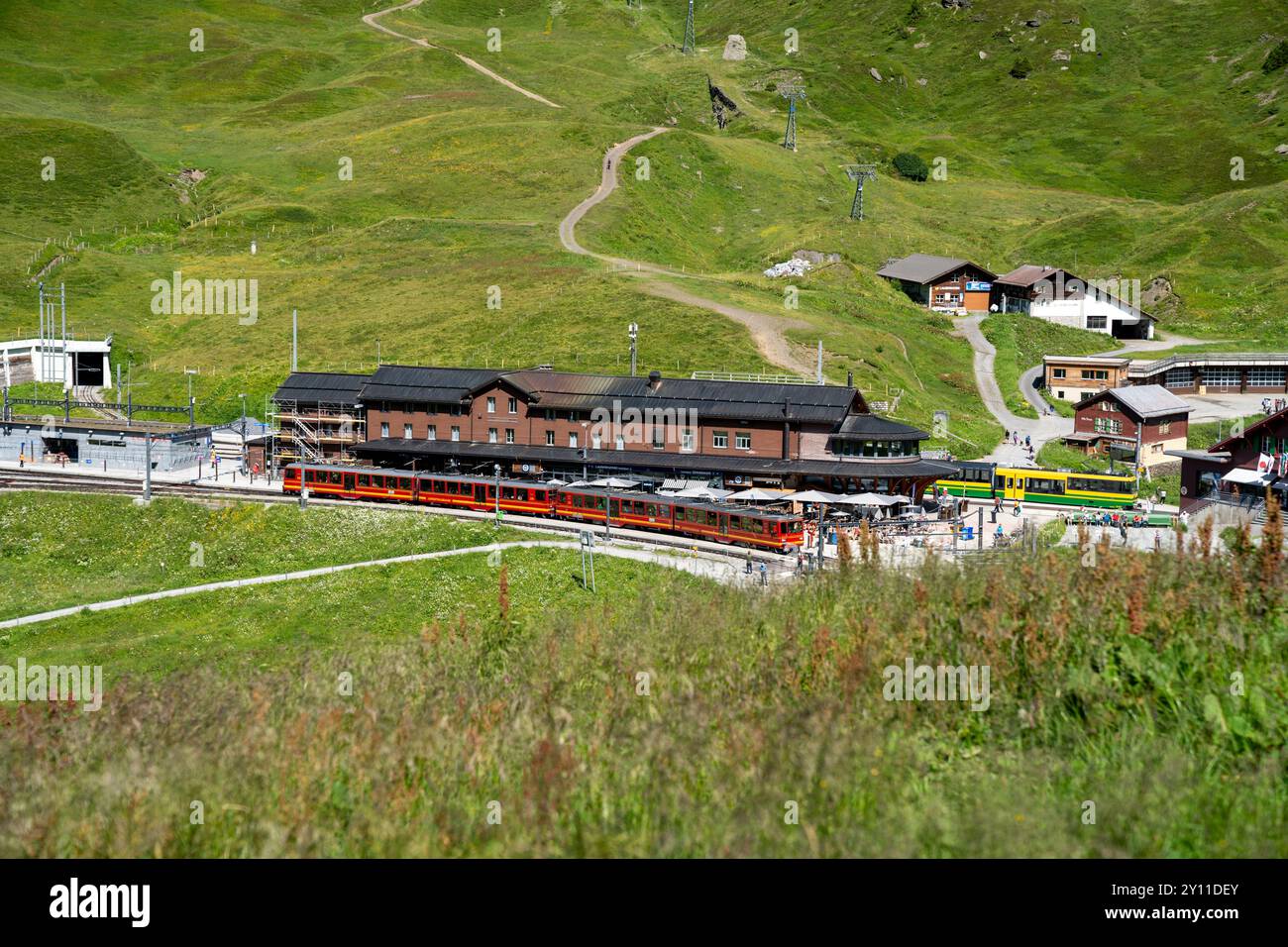 Kleine Scheidegg, Switzerland - July 25, 2025: Train station - Swiss ...