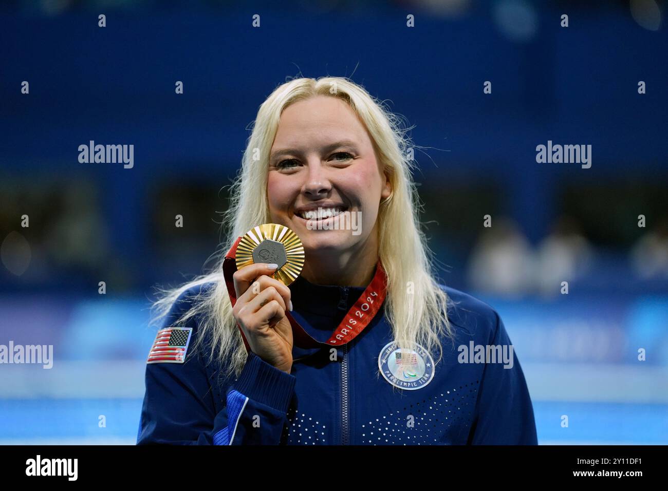 Jessica Long from the U.S. poses with her gold medal after winning the ...