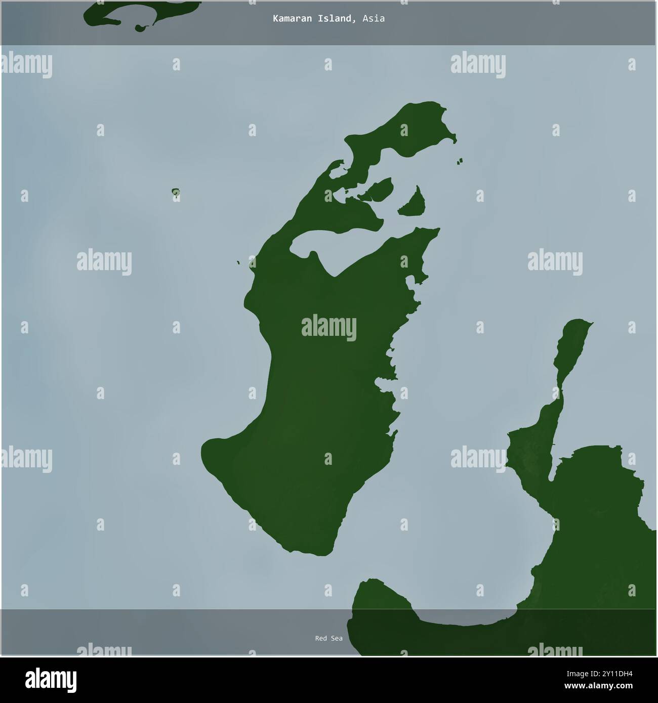 Kamaran Island in the Red Sea, belonging to Yemen, cropped to square on ...