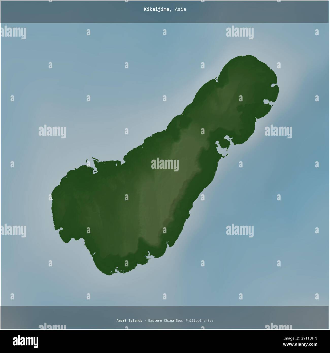 Kikaijima in the Philippine Sea, belonging to Japan, cropped to square ...