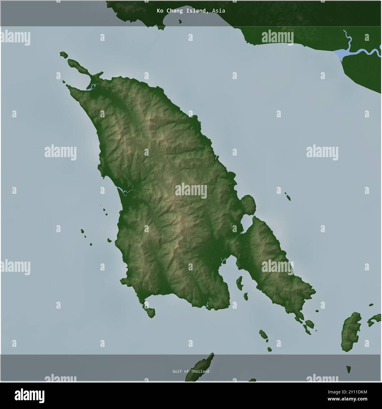 Ko Chang Island in the Gulf of Thailand, belonging to Thailand, cropped ...