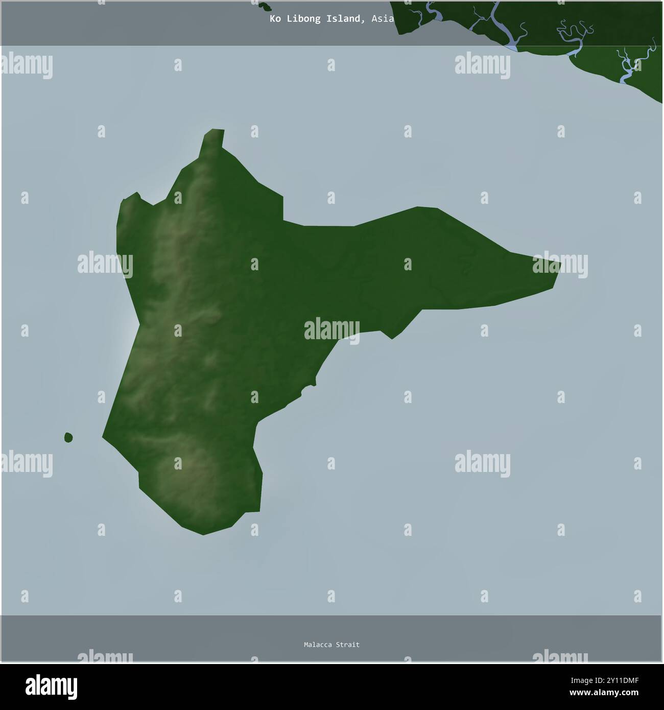 Ko Libong Island in the Malacca Strait, belonging to Thailand, cropped ...