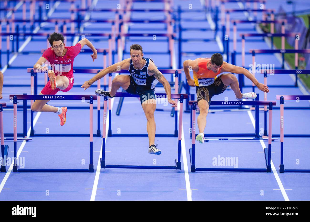 Milan Trajković participating in the 110 meters hurdles at the Paris ...