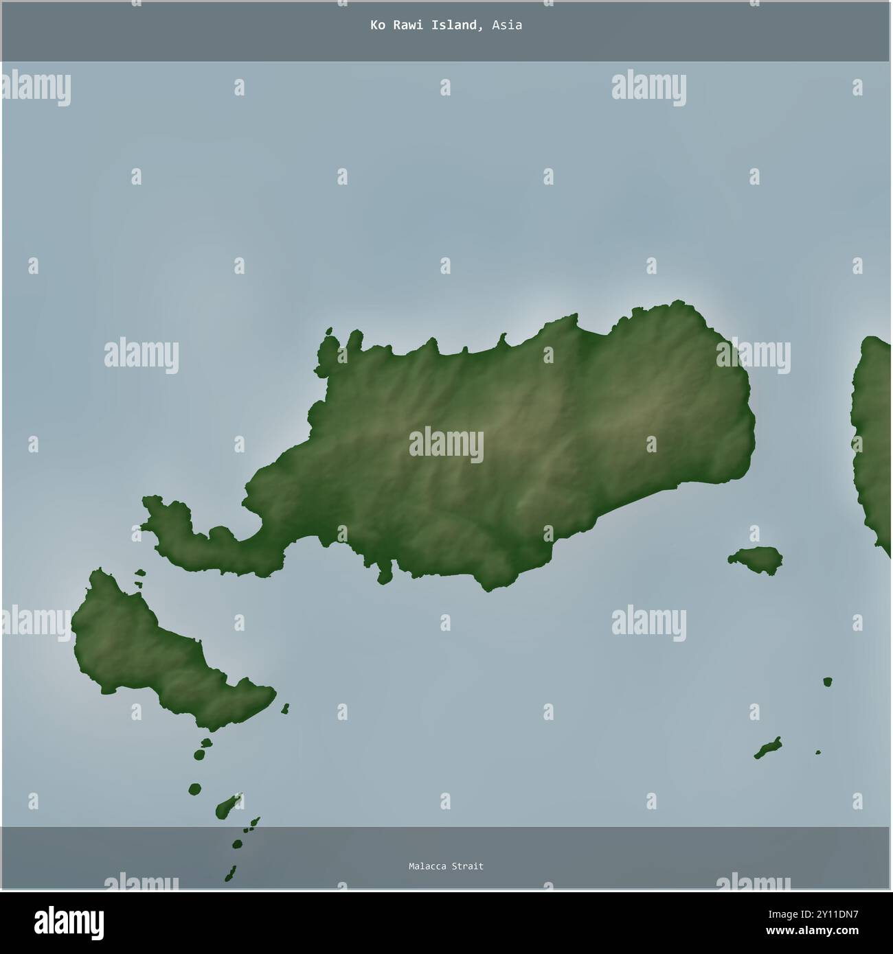 Ko Rawi Island in the Malacca Strait, belonging to Thailand, cropped to ...