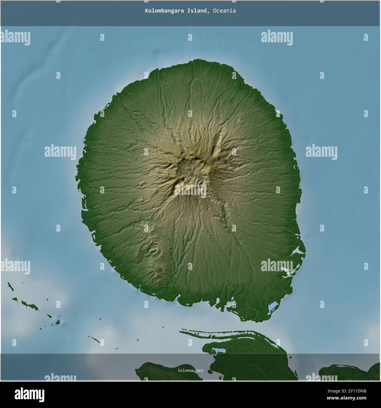 Kolombangara Island in the Solomon Sea, belonging to Solomon Islands ...