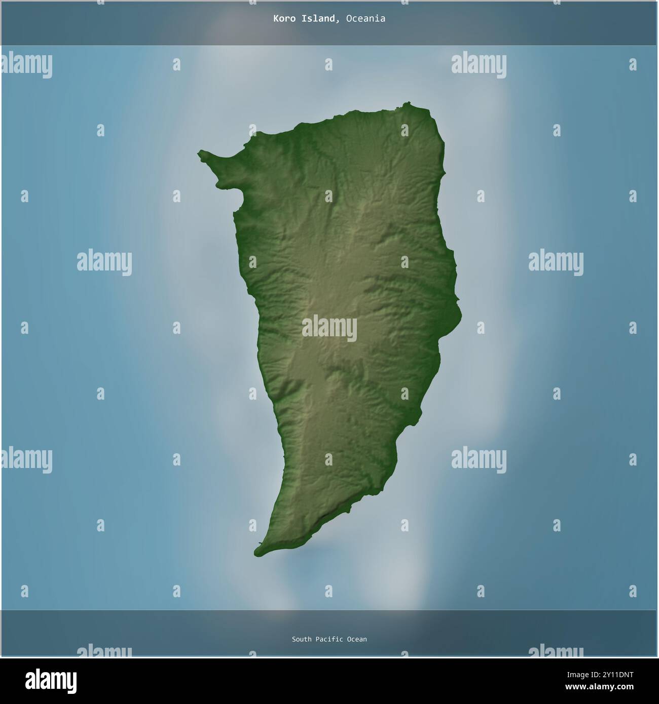 Koro Island in the South Pacific Ocean, belonging to Fiji, cropped to ...