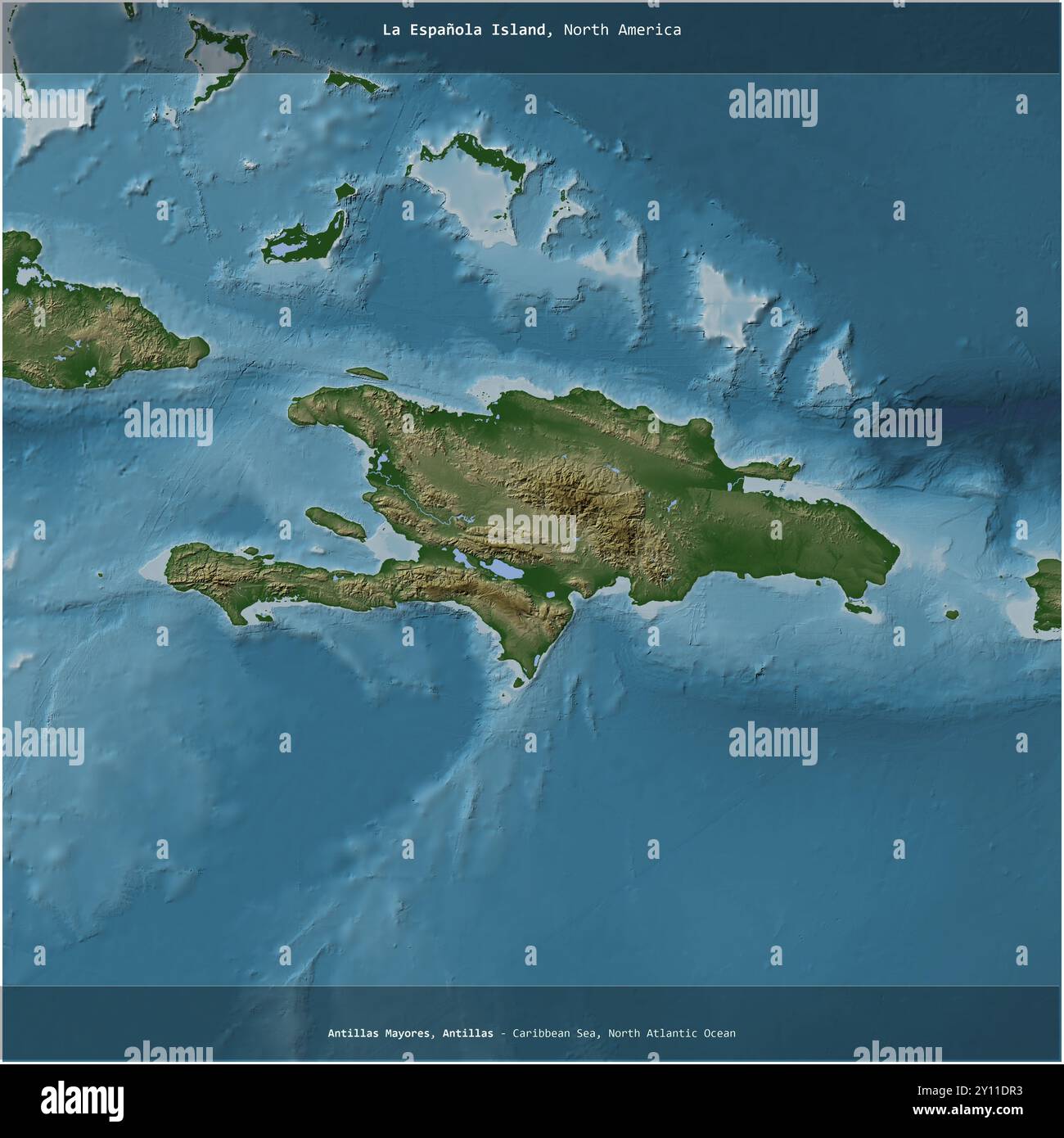 La Espanola Island in the Caribbean Sea, shared between: Haiti ...