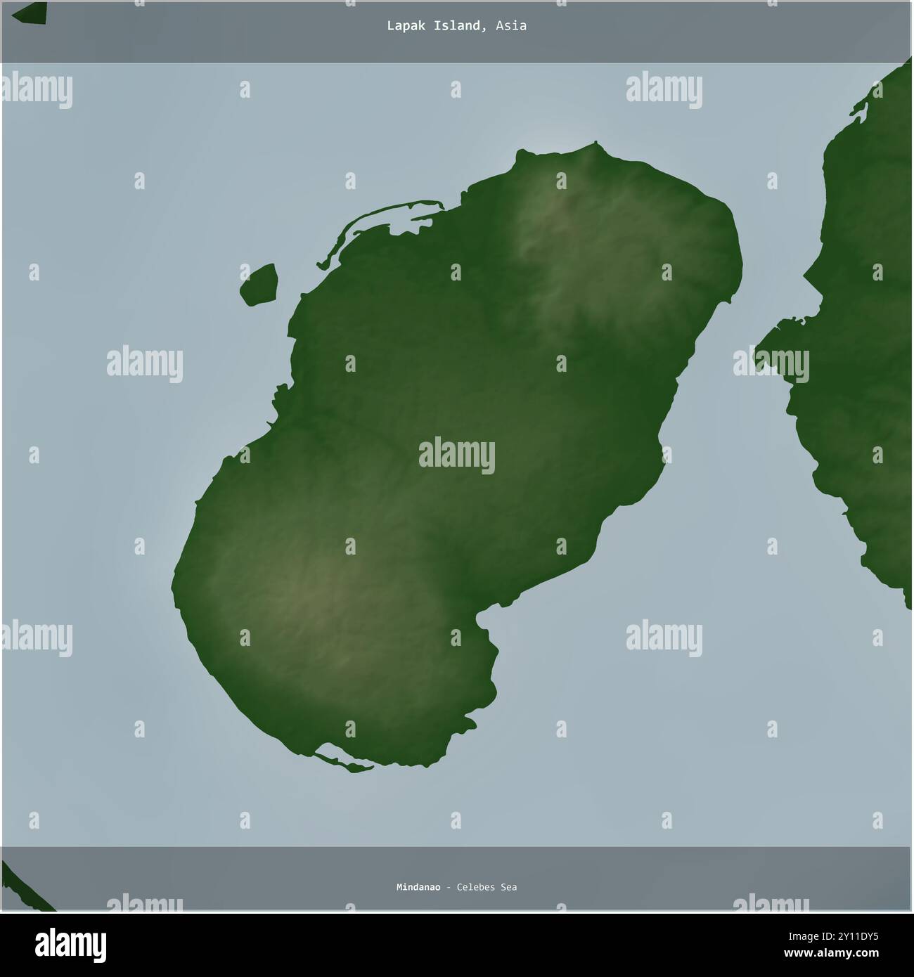 Lapak Island in the Celebes Sea, belonging to Philippines, cropped to ...