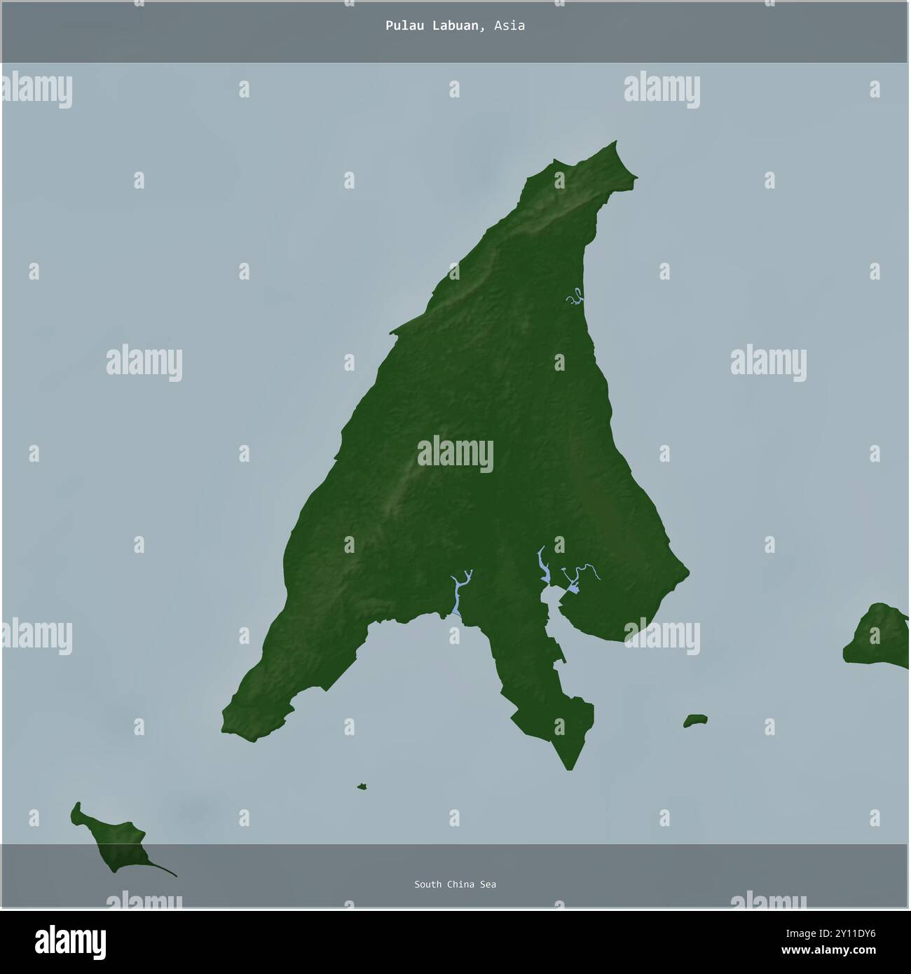 Pulau Labuan in the South China Sea, belonging to Malaysia, cropped to ...