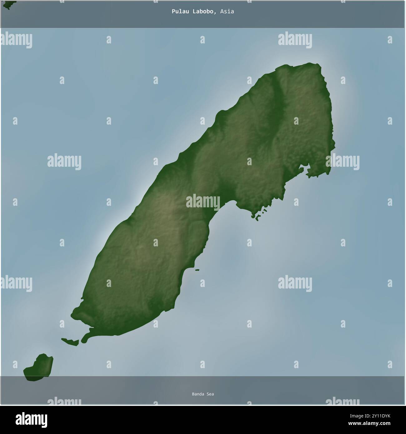 Pulau Labobo in the Banda Sea, belonging to Indonesia, cropped to ...