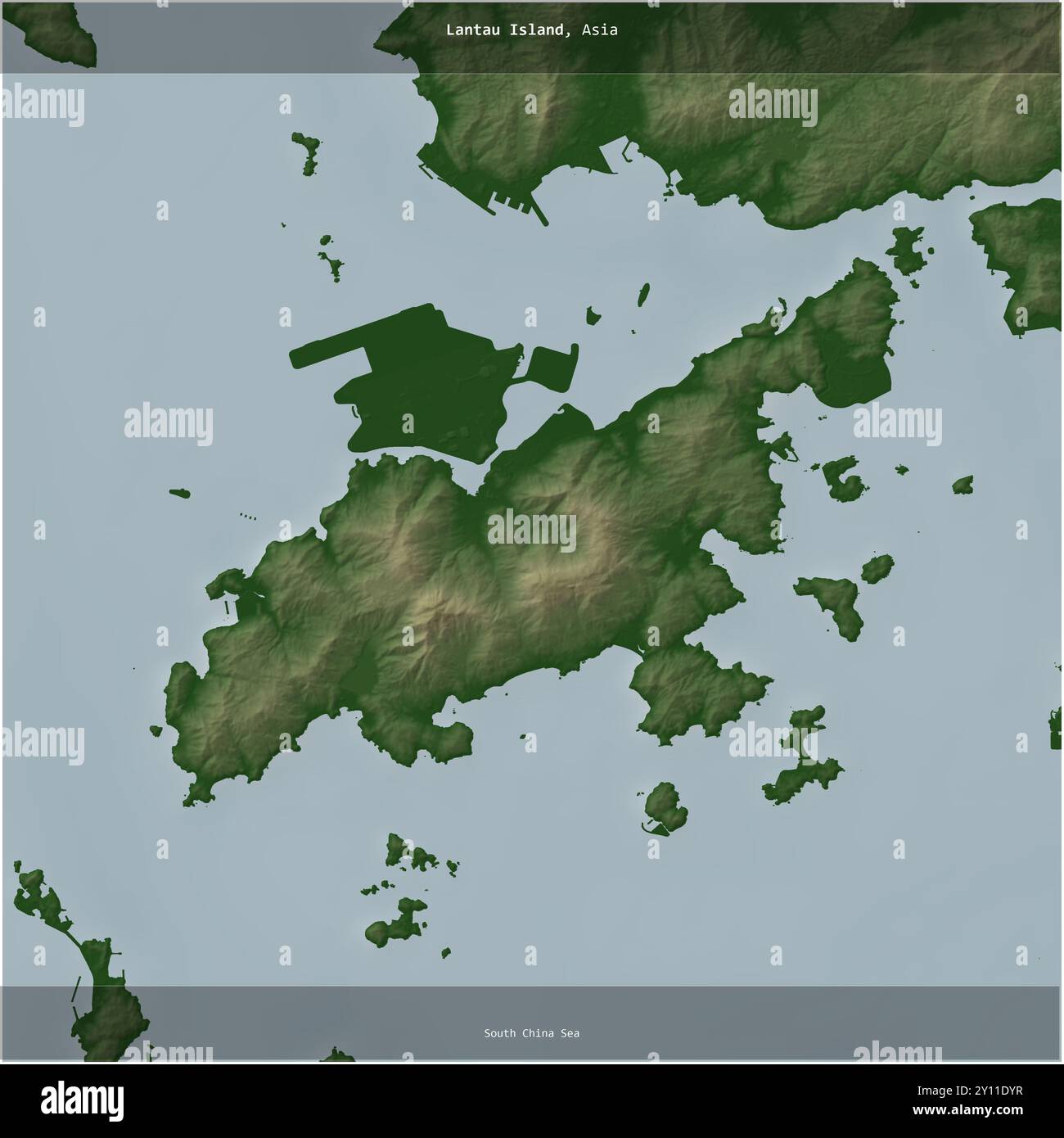 Lantau Island in the South China Sea, belonging to China, cropped to ...