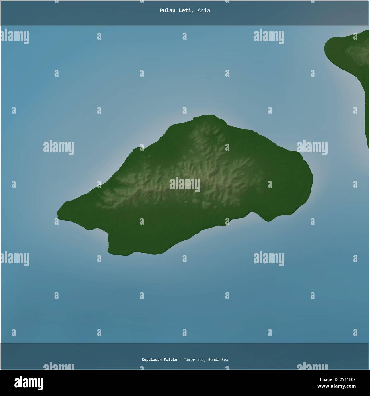 Pulau Leti in the Timor Sea, belonging to Indonesia, cropped to square ...