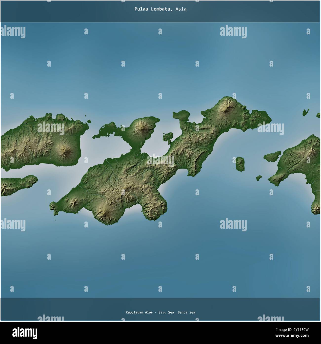 Pulau Lembata in the Savu Sea, belonging to Indonesia, cropped to ...