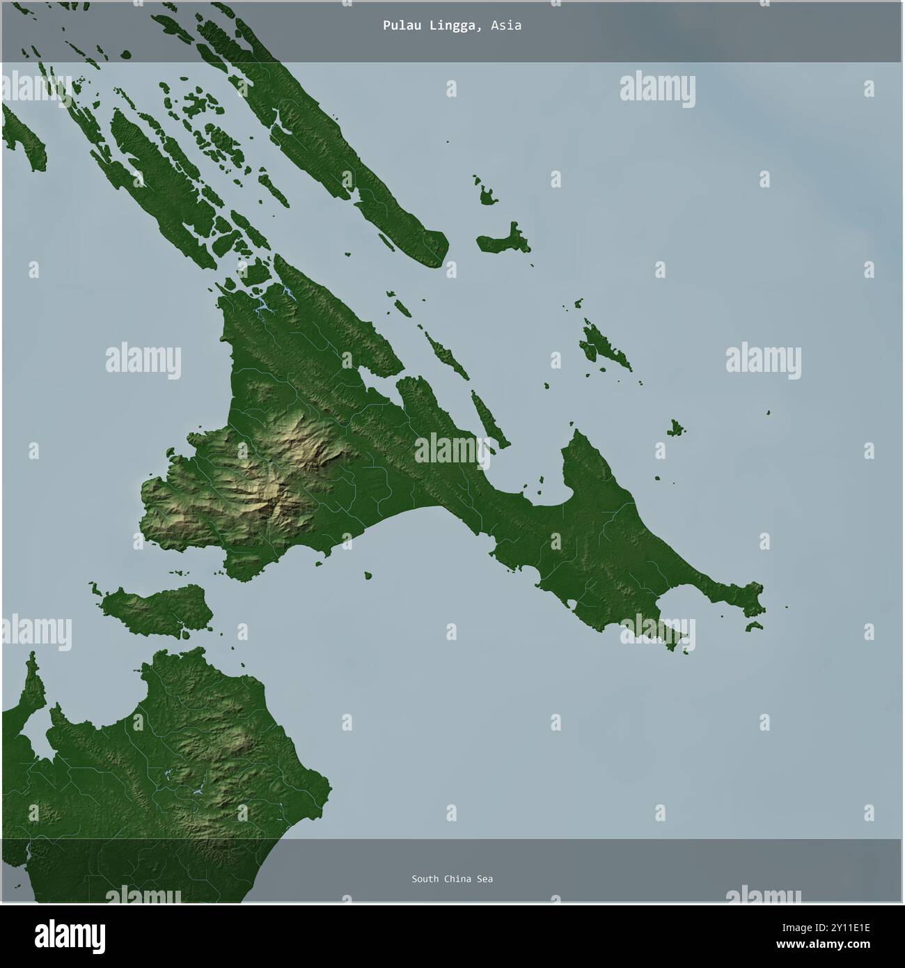 Pulau Lingga in the South China Sea, belonging to Indonesia, cropped to ...