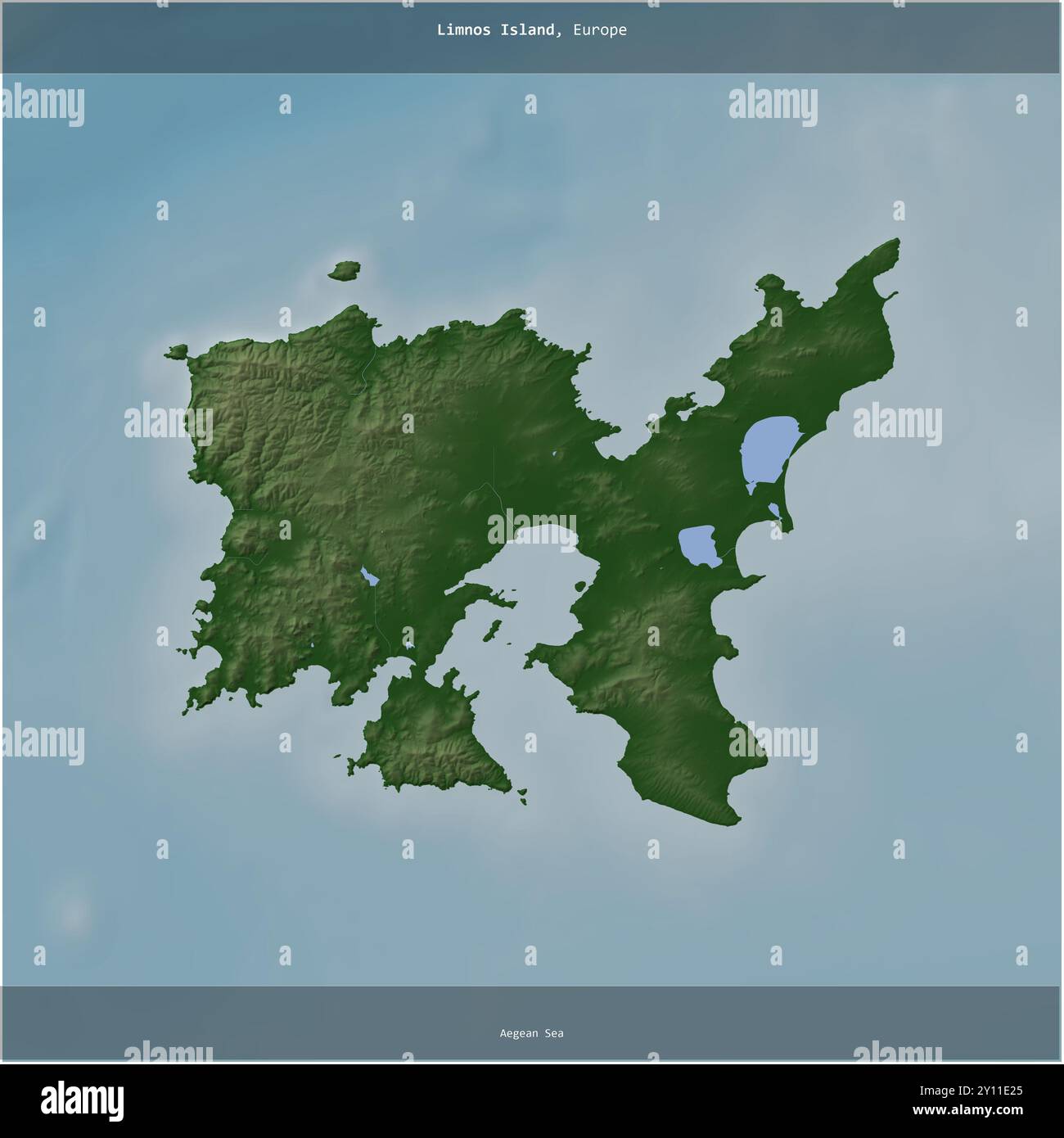 Limnos Island in the Aegean Sea, belonging to Greece, cropped to square ...