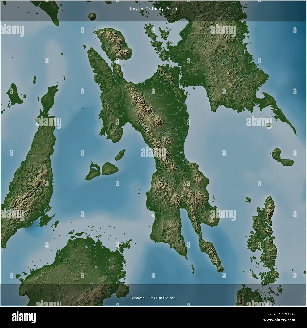 Leyte Island in the Philippine Sea, belonging to Philippines, cropped ...