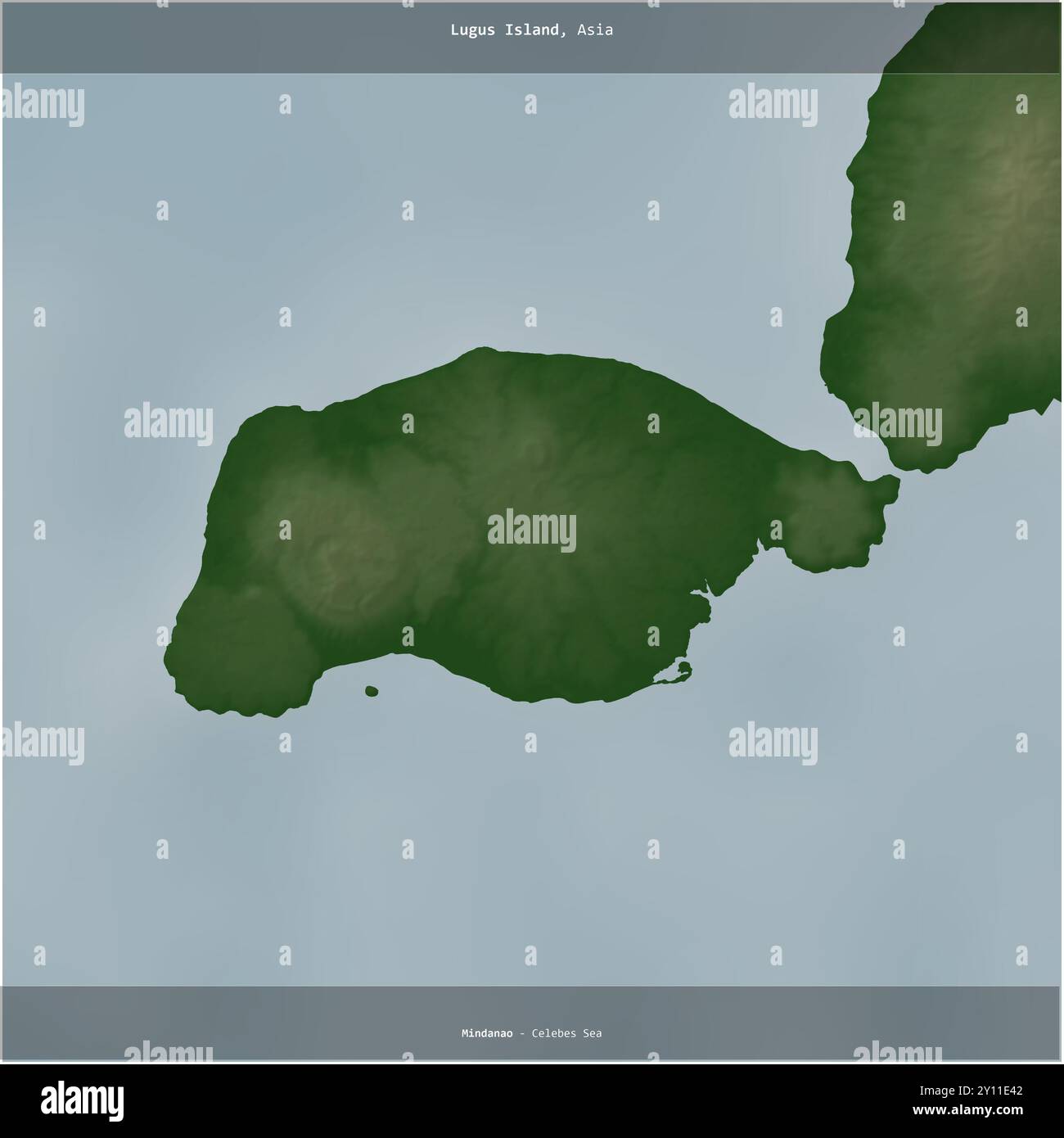Lugus Island in the Celebes Sea, belonging to Philippines, cropped to ...