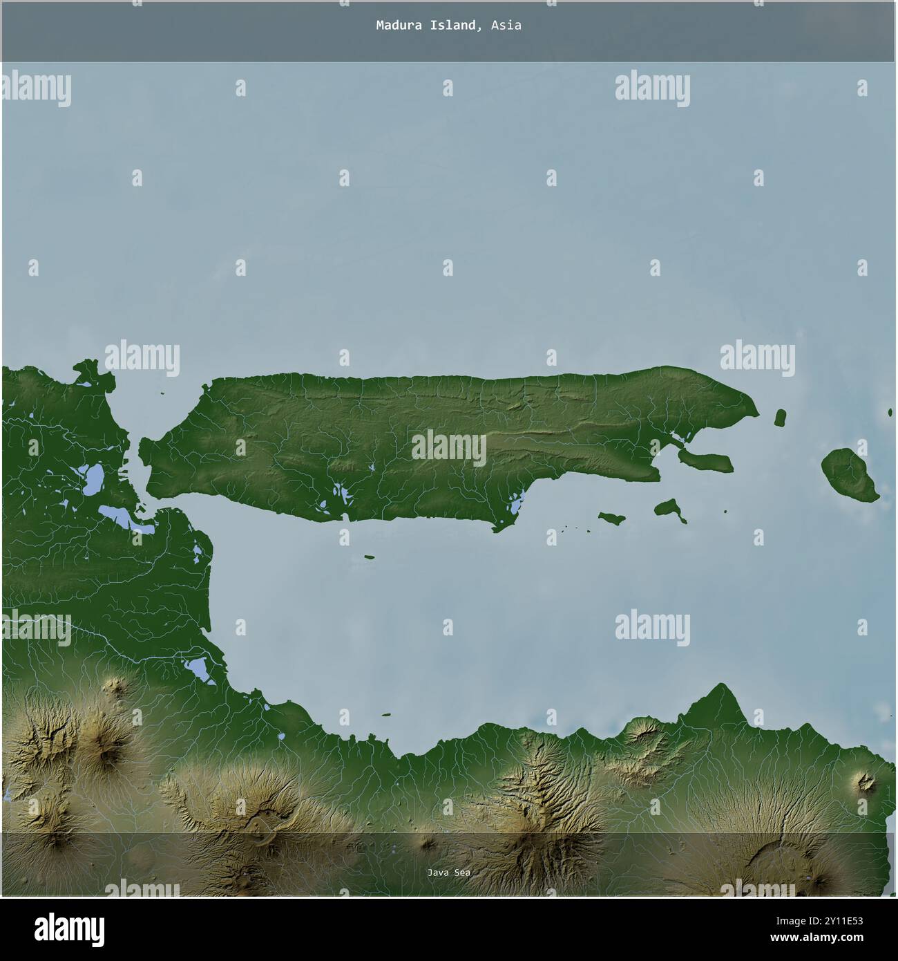 Madura Island in the Java Sea, belonging to Indonesia, cropped to ...