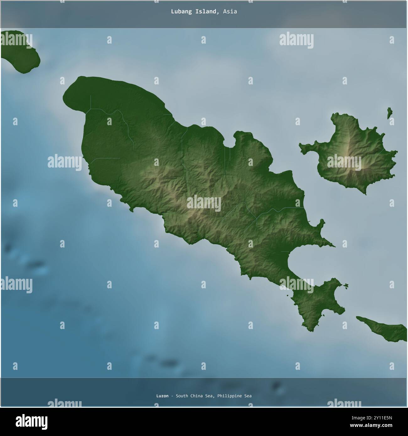 Lubang Island in the Philippine Sea, belonging to Philippines, cropped ...