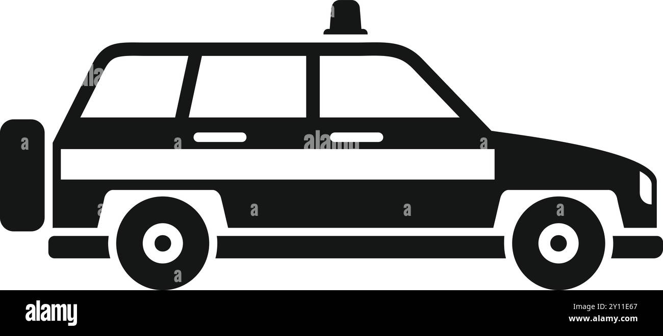 Simple vector illustration of a police patrol car on white background ...