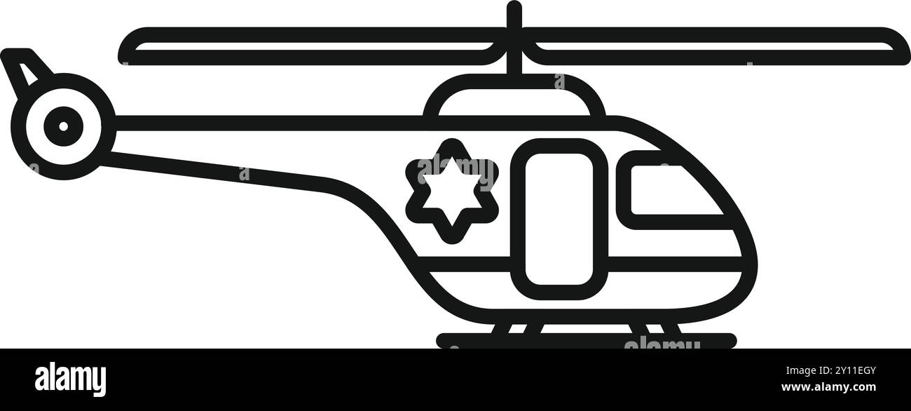 Police helicopter flying with rotating propeller blades Stock Vector ...