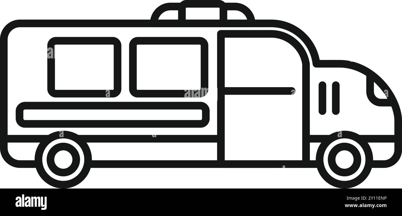 Prisoner transport bus driving to jail for criminals with siren light ...