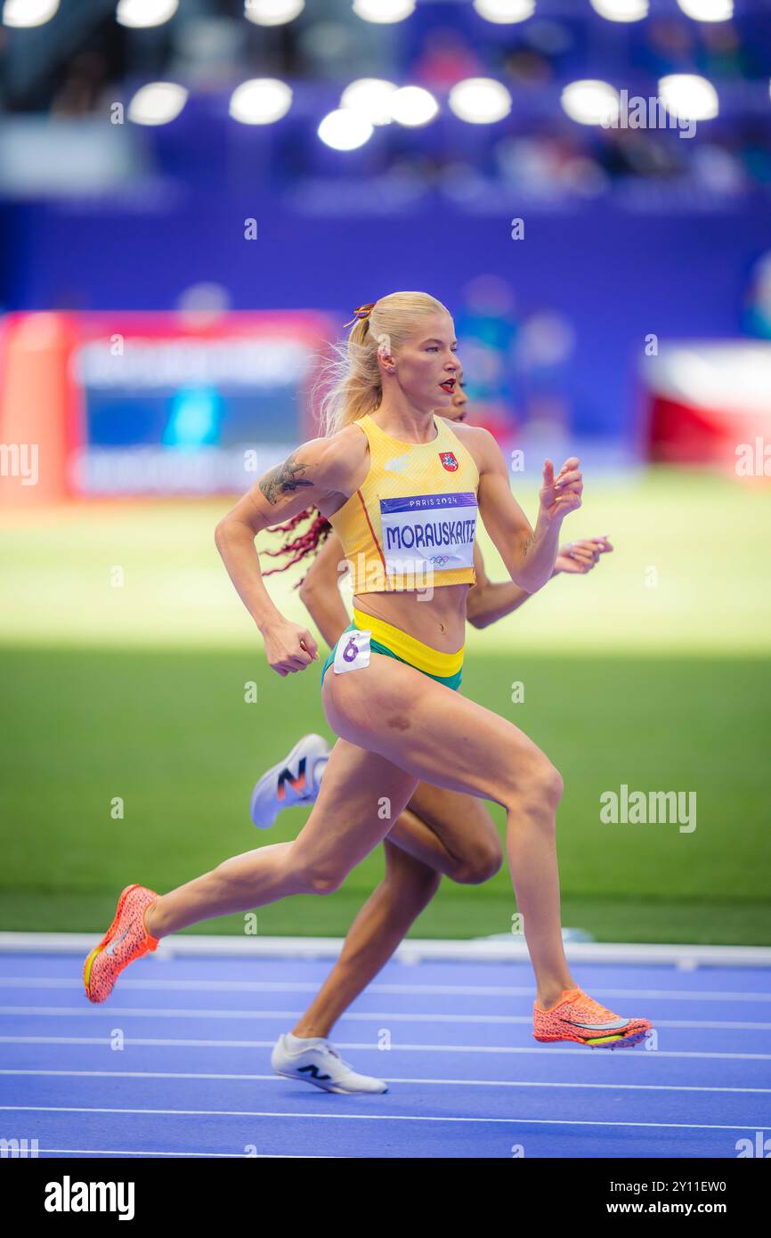 Modesta Justė Morauskaitė participating in the 400 meters at the Paris ...