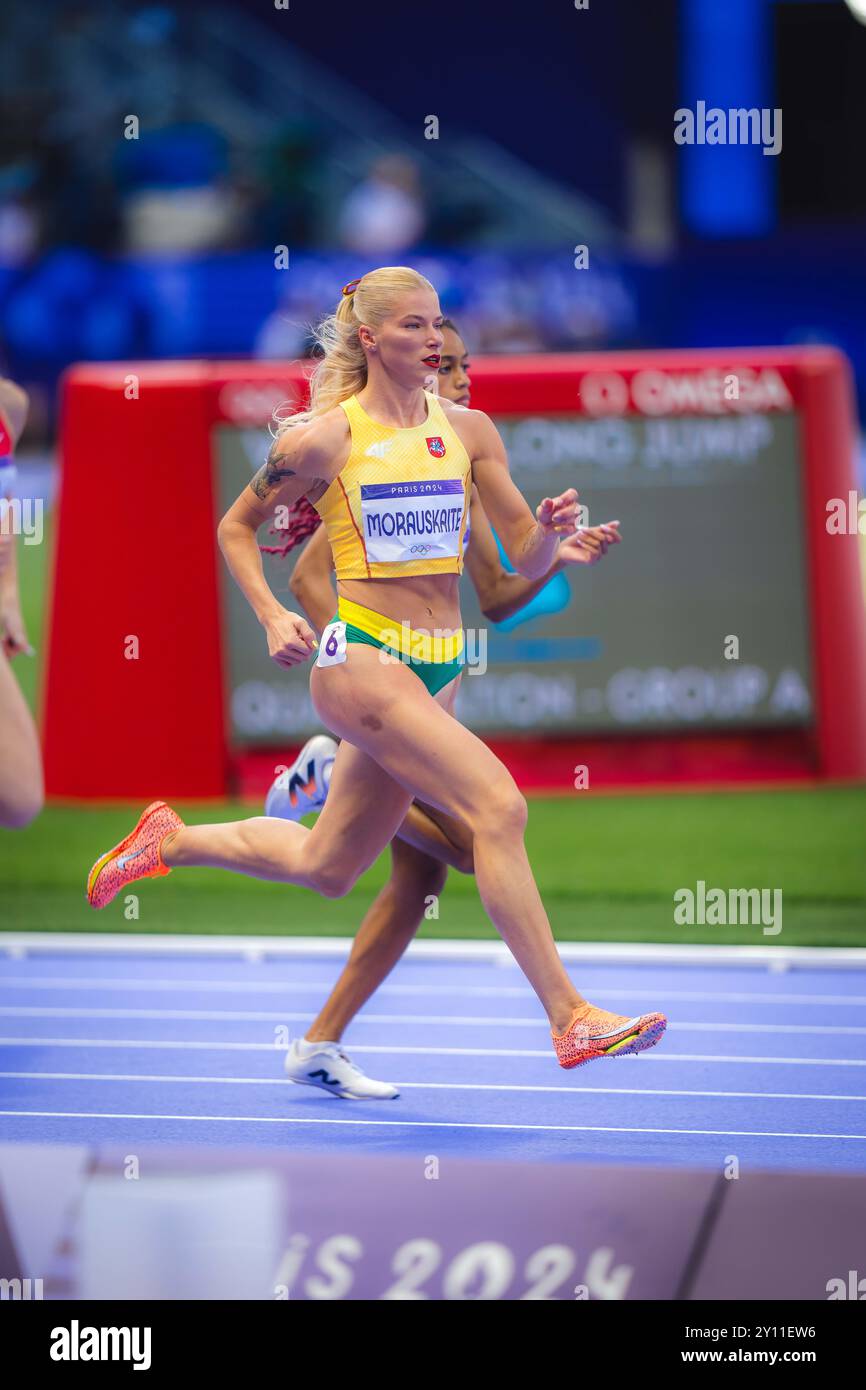 Modesta Justė Morauskaitė participating in the 400 meters at the Paris ...