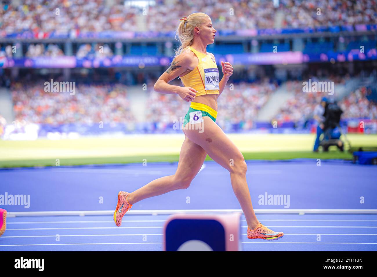 Modesta Justė Morauskaitė participating in the 400 meters at the Paris ...