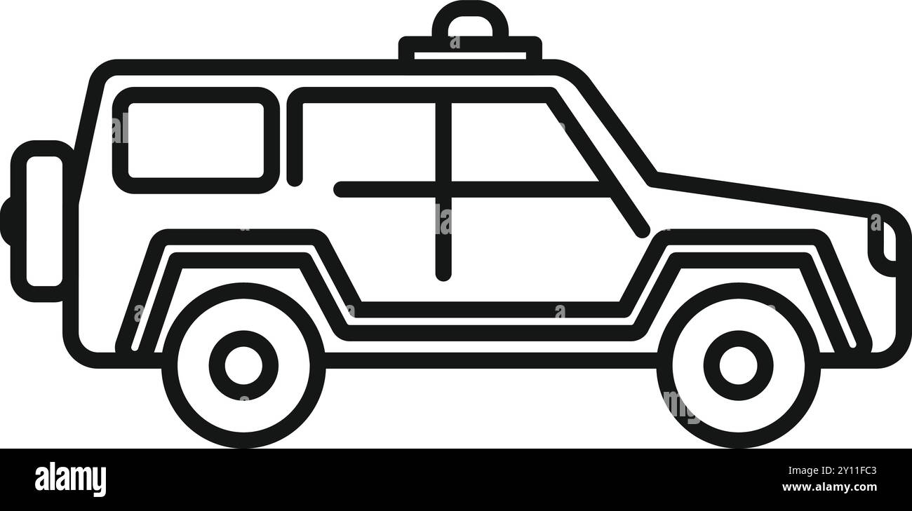 Black and white icon of an off road emergency medical services vehicle ...