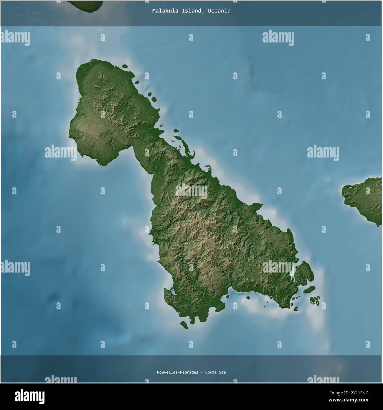 Malakula Island in the Coral Sea, belonging to Vanuatu, cropped to ...